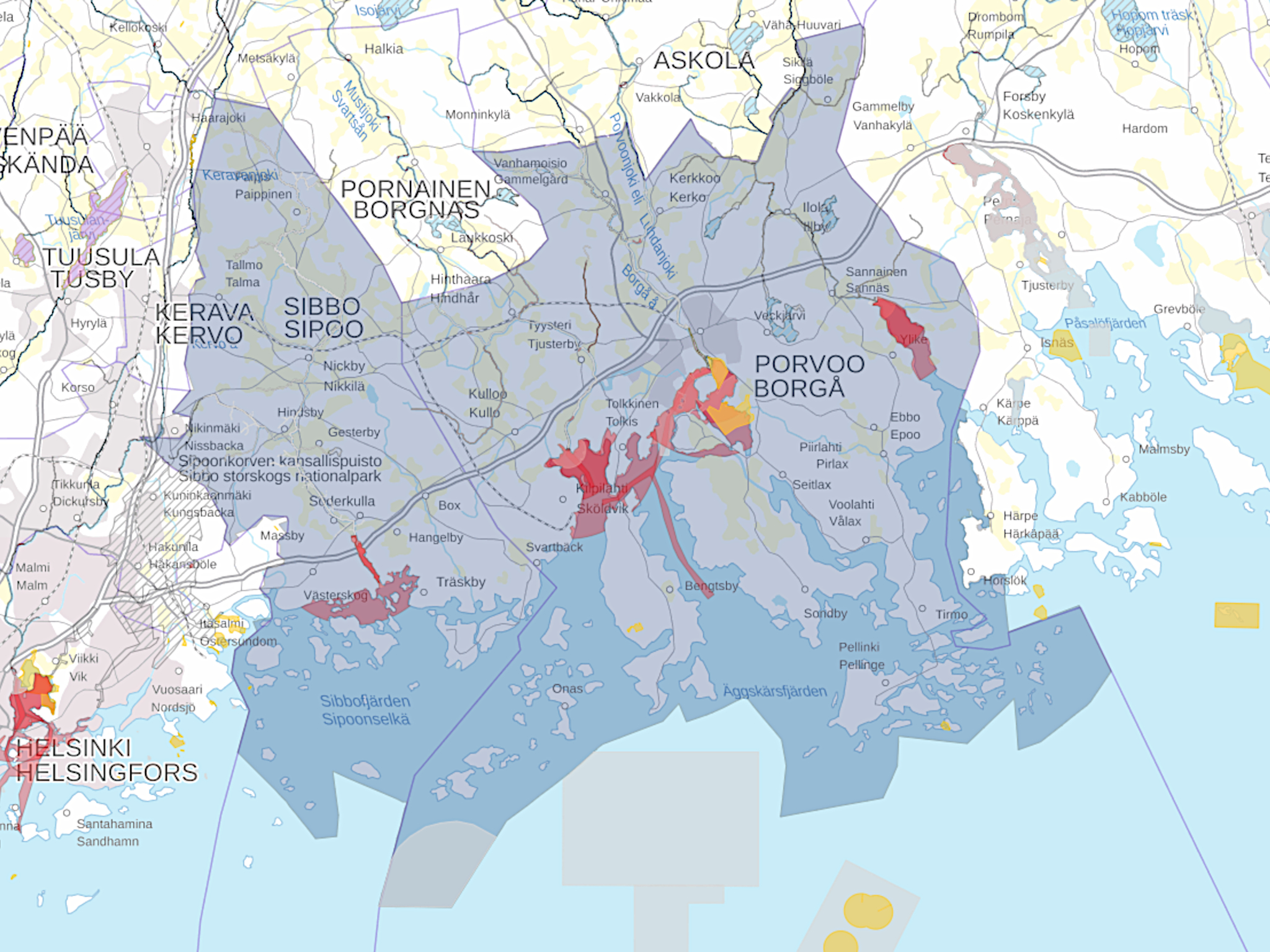 Kartor - Borgå-Sibbo fiskeriområde